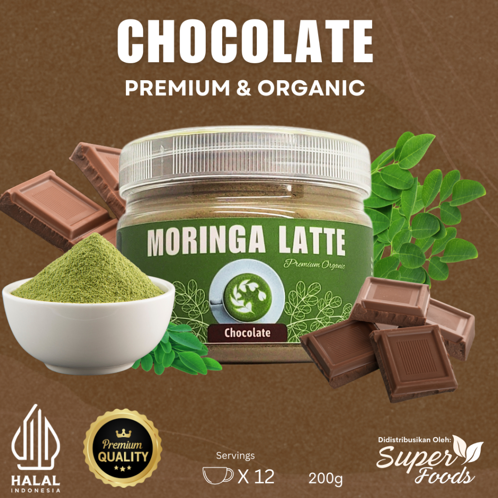 Jual Moringa Latte Superfoods Rasa Chocolate 200gram (organik)(kelor ...