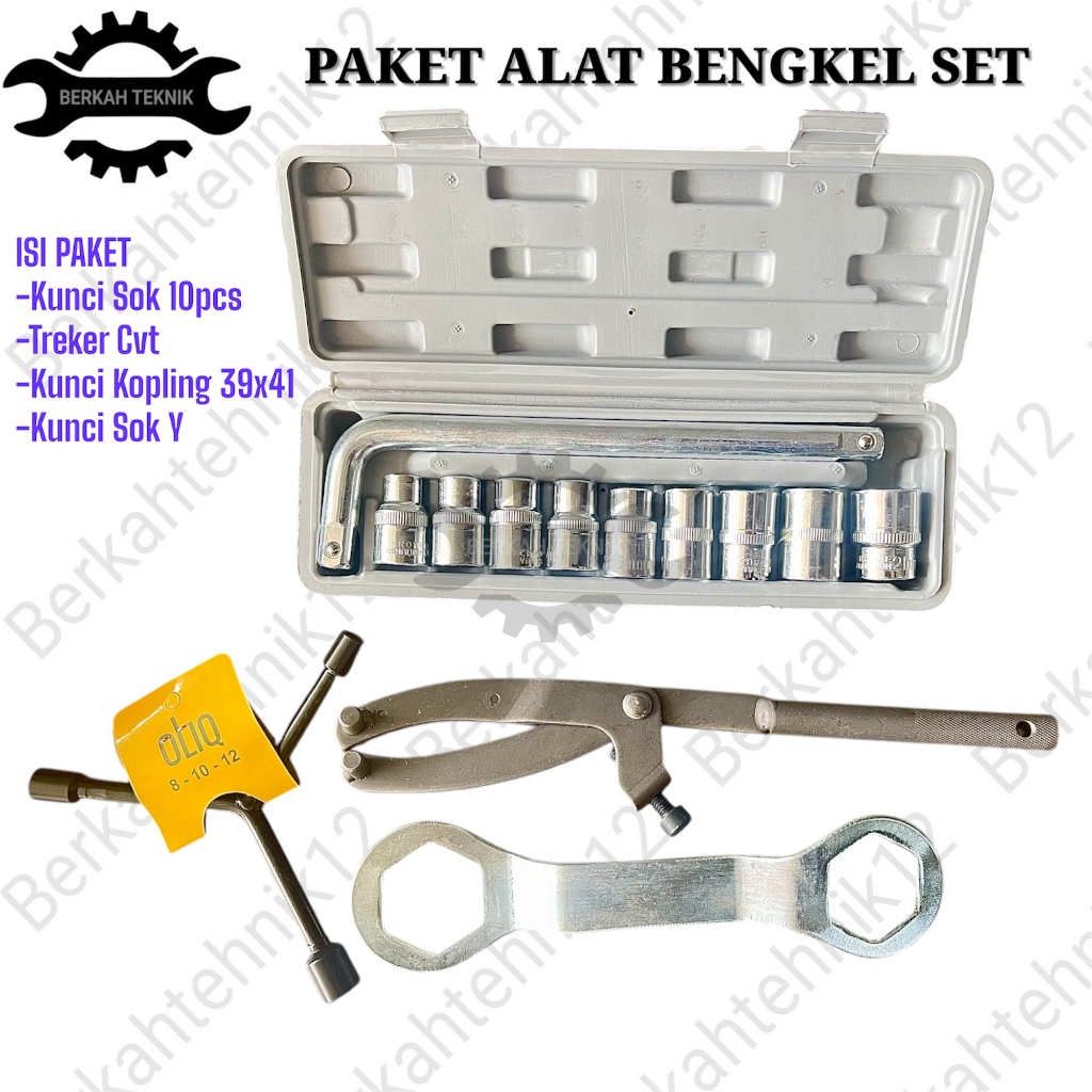 Jual PAKET KUNCI TREKER CVT SET Flywheel Kunci Mur KOPLING 39X41 + KUNCI SOCKET SET 10PCS NEW ...