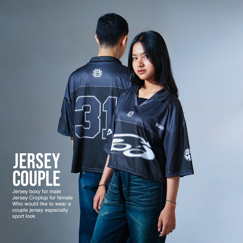 Jual BELIEVEDIAGEMSAE - Jersey Emboss Full Print Couple Black Oversize ...