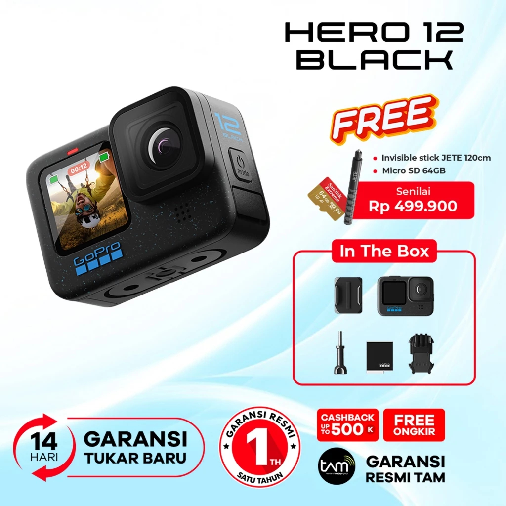 Jual GoPro Hero 12 Black Action Camera Go Pro 12 Action Cam Garansi Resmi | Shopee Indonesia