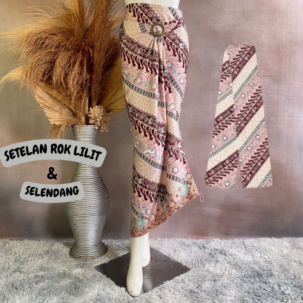 Jual Couple Rok Lilit Batik Dan Selendang / Kain Lilit Batik Dan ...
