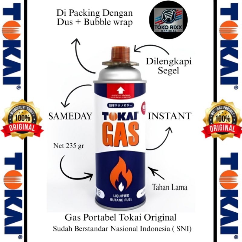 Jual Gas Portable Tokai Baru Segel 235 gr ( gas mini untuk kompor ...