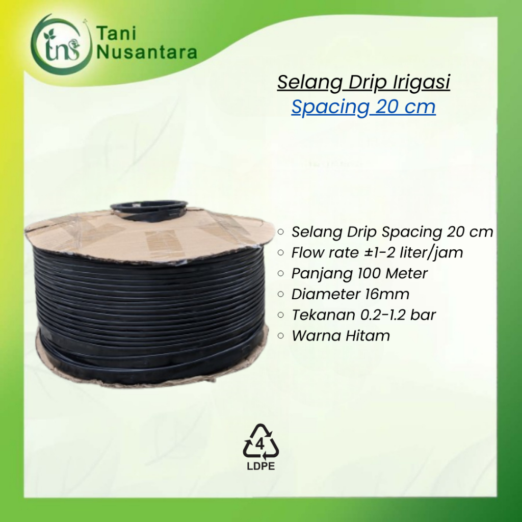 Jual Selang Drip Irigasi Hydrosol Solution 16mm Spacing 20 cm Panjang ...