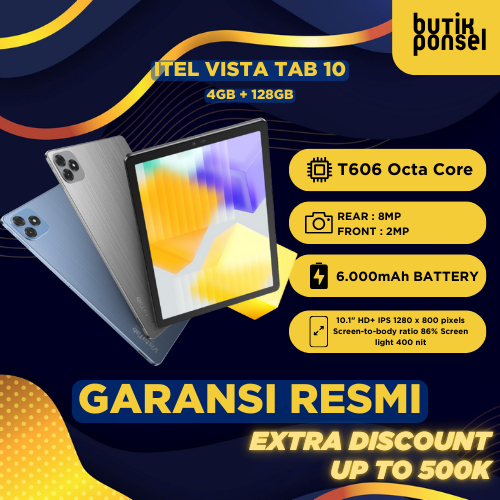 Jual itel VistaTab 10 Tablet- 4GB+128GB - 10.1" HD+ IPS Display Screen ...
