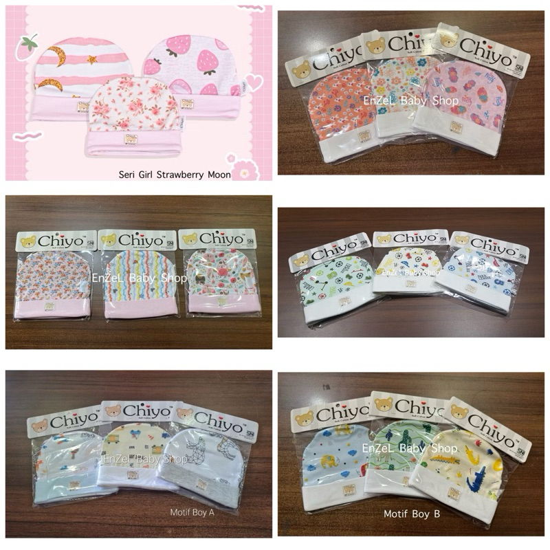 Jual TOPI bayi size Newborn Chiyo Baby / Motif / 0-3 bulan / SNI ...