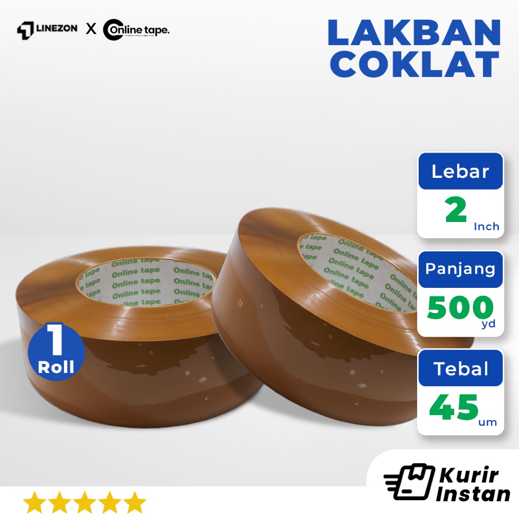 Jual Lakban Jumbo Coklat 2 Inch 500 Yard FULL x 45mm / Ukuran Asli ...