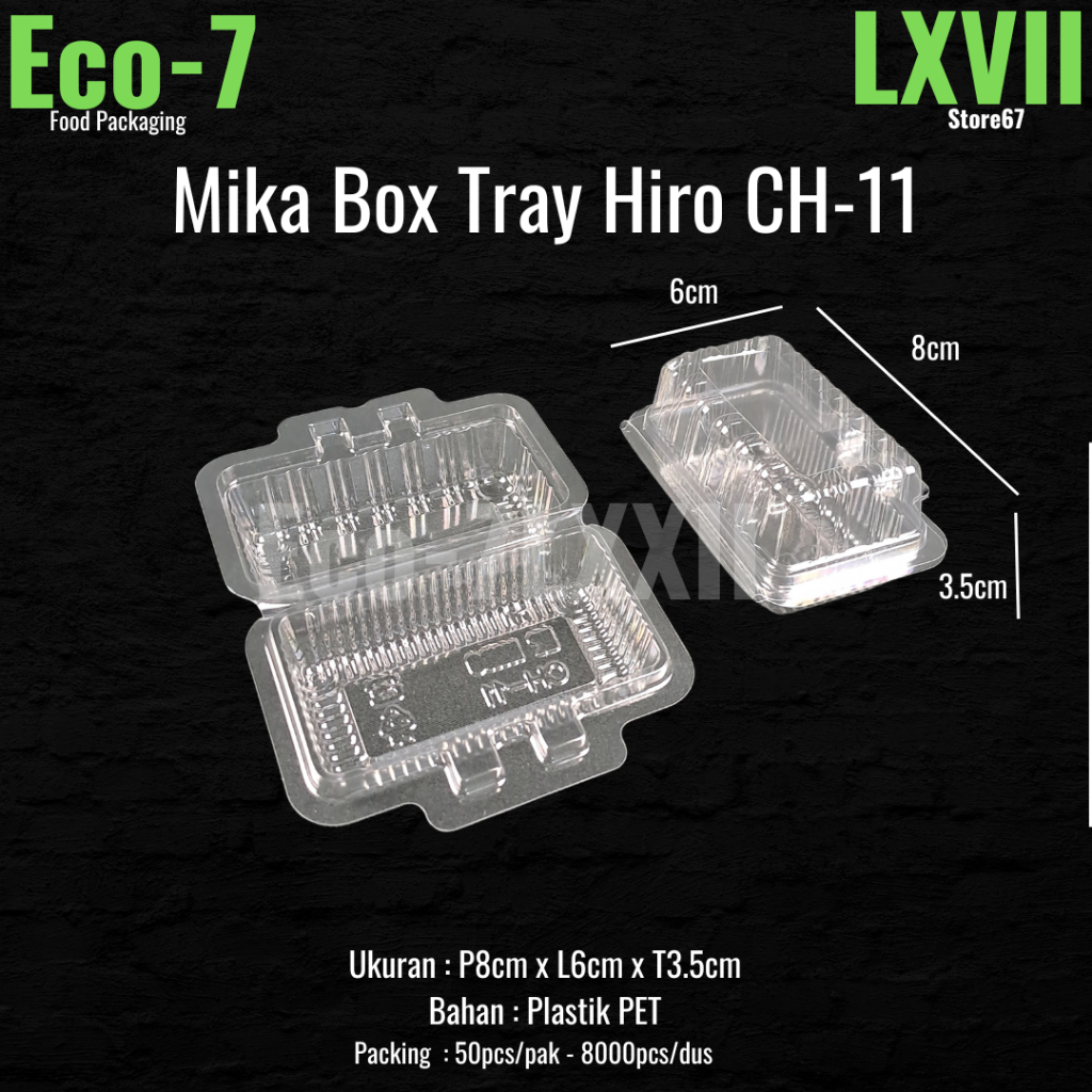 Jual Mika Box Sushi Mini HIRO CH-11 , Tray Snack , Kotak Plastik ...