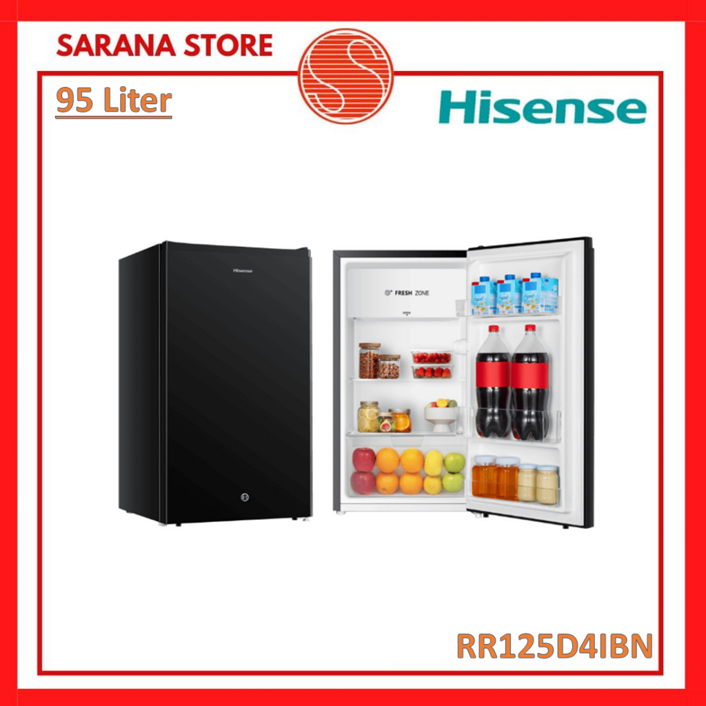Jual Hisense Kulkas 1 Pintu 95 Liter Fresh Zone METAL BLACK | Shopee Indonesia