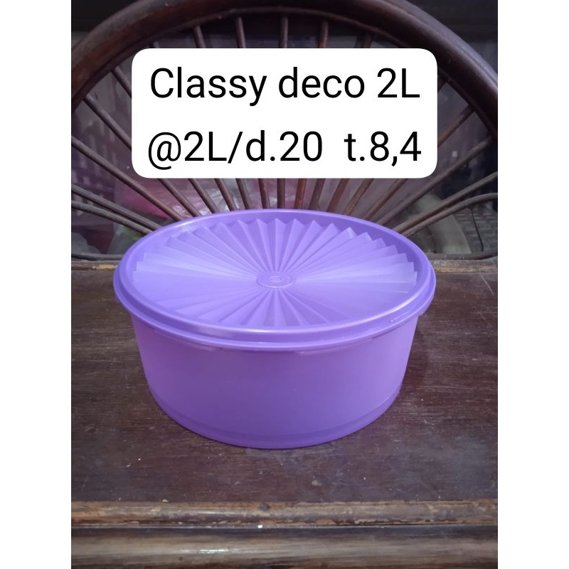 Jual Toples bulat 2L,classy deco canister 2L by tupperware (ori ...