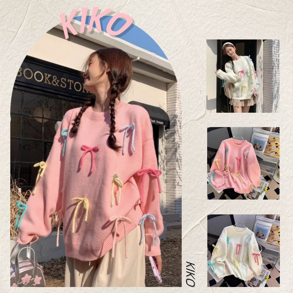 Jual KIKO Cardigan Sweater Real BKK Pita Knit Candy Pullover Oversize | Shopee Indonesia