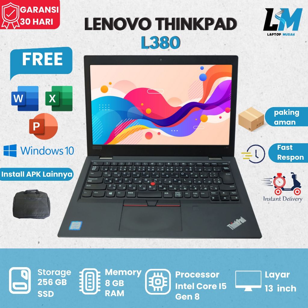 Jual Lenovo Thinkpad L380 Intel Core I5 Gen 8 Ram 8gb Ssd 256gb Siap Pakai | Shopee Indonesia