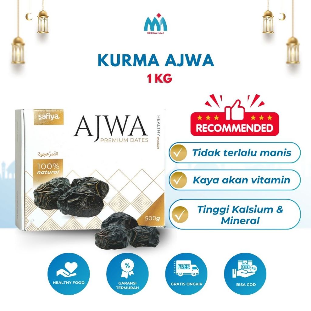 Jual Kurma Ajwa 1 Kg Kurma Ajwa Nabi Super Asli Madinah Safiya Original ...