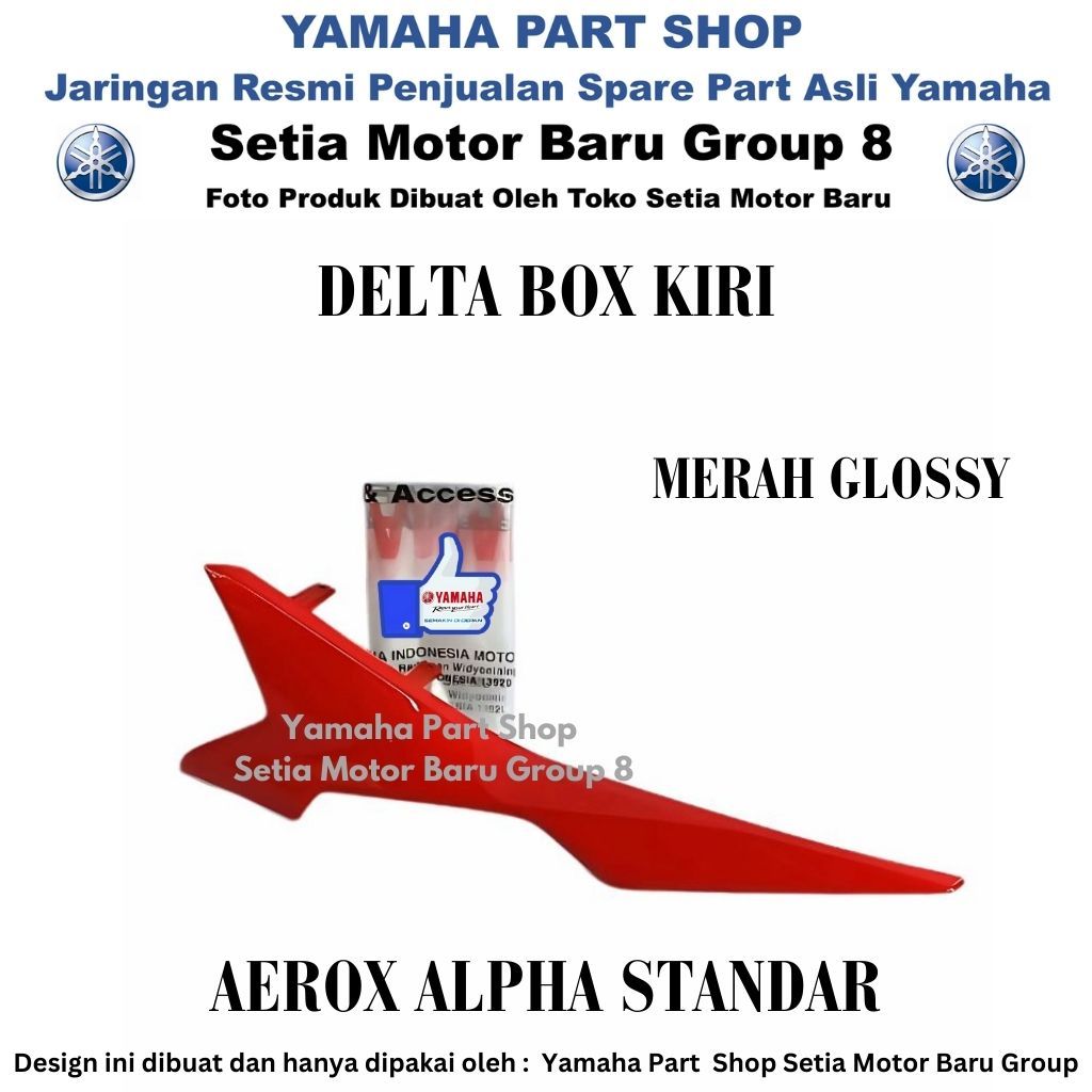 Jual Delta Box Merah Glossy Kiri Aerox Alpha Standar Red Solid H Asli ...