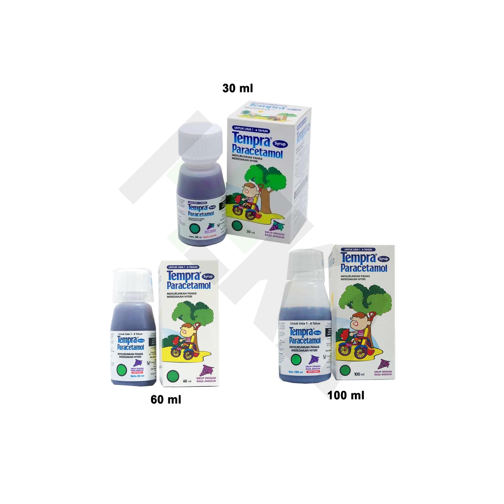 Jual Tempra Syrup Sirup Rasa Anggur 30 ml / 60 ml / 100 ml Demam Anak ...