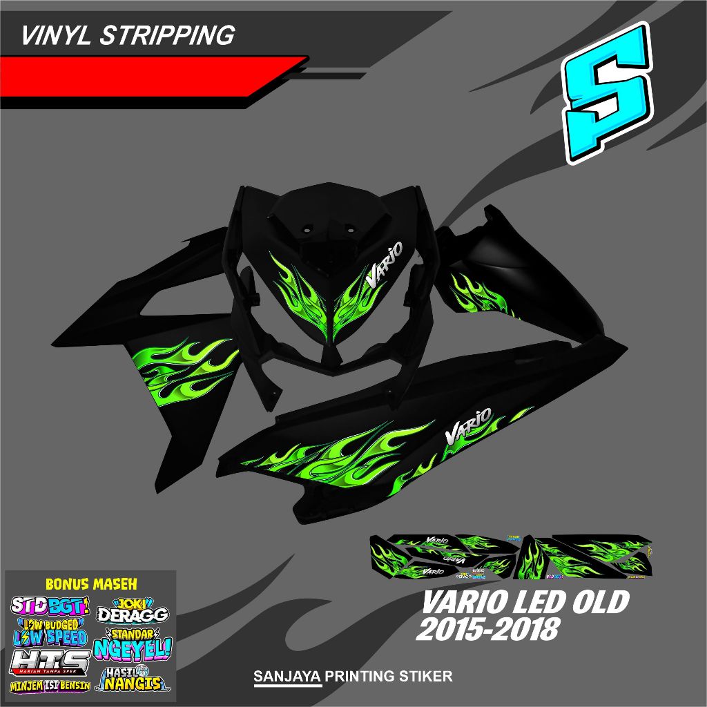 Jual STRIPPING SIMPEL HONDA VARIO LED OLD 125 150 API LIVERY SS R ...