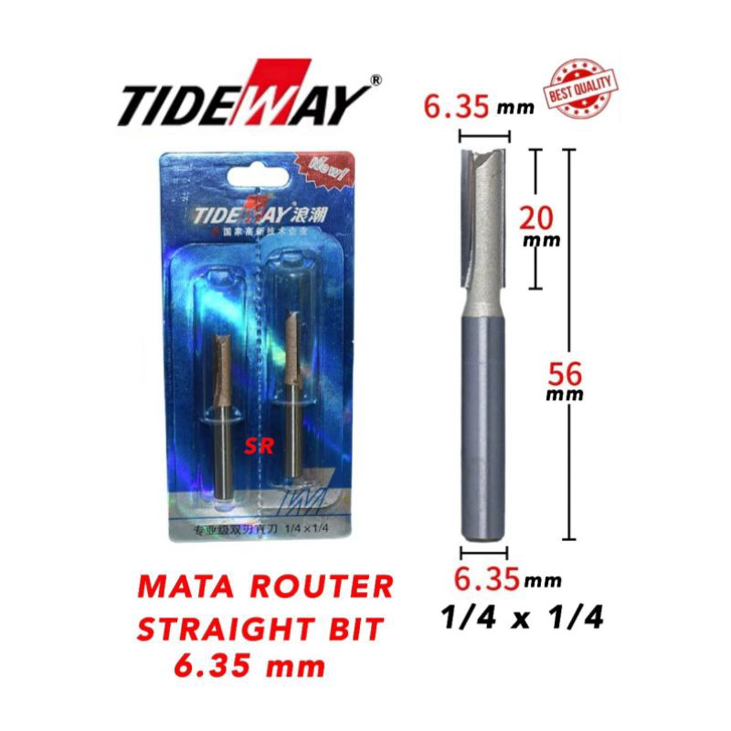 Jual Mata Router/ Profil Lurus 6 mm/ Straight Bits TIDEWAY | Shopee ...