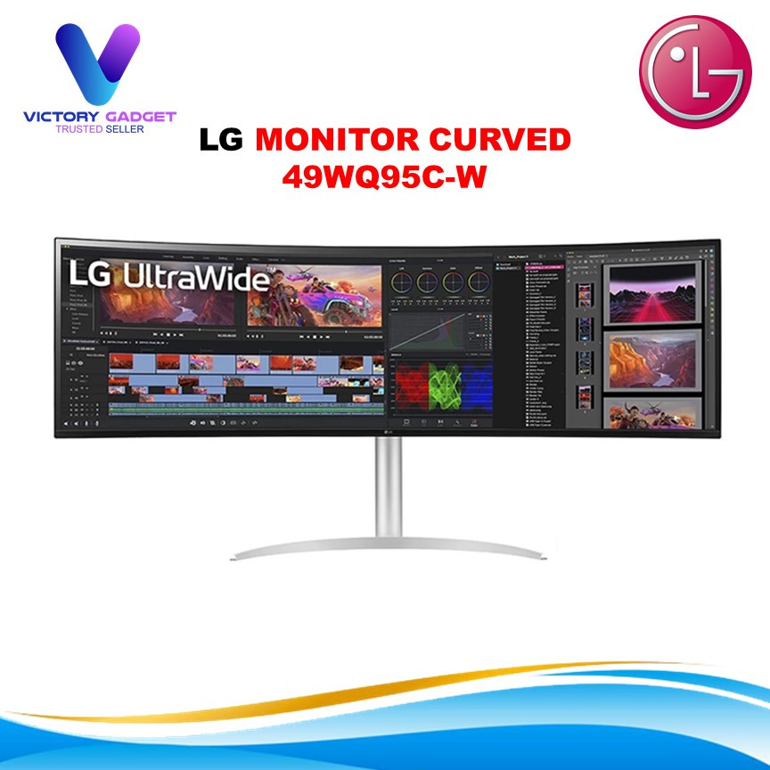 Jual LG Curved Monitor 49WQ95C-W 49" Inch UltraWide Dual QHD | Shopee ...