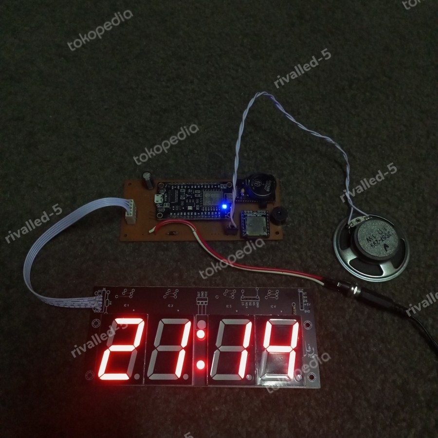 Jual Modul Jam Digital Adzan Alram Suhu WiFi web Seven 7 Segment 1.5 ...