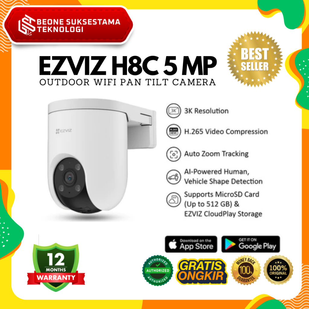 Jual Ezviz H8c Pro 5mp 3K Smart Home Pan & Tilt IP Camera CCTV Outdoor | Shopee Indonesia