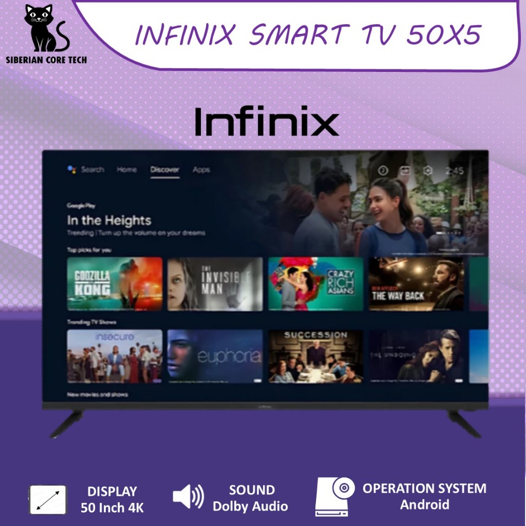 Jual Infinix Smart TV 50inch Android 50X5 4K DIGITAL DOLBY ULTRA SLIM ...