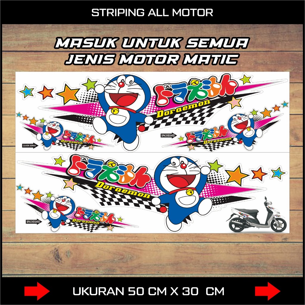 Jual STIKER STRIPING UNIVERSAL UNTUK MATIC & BEBEK MOTIF DORAEMON ...