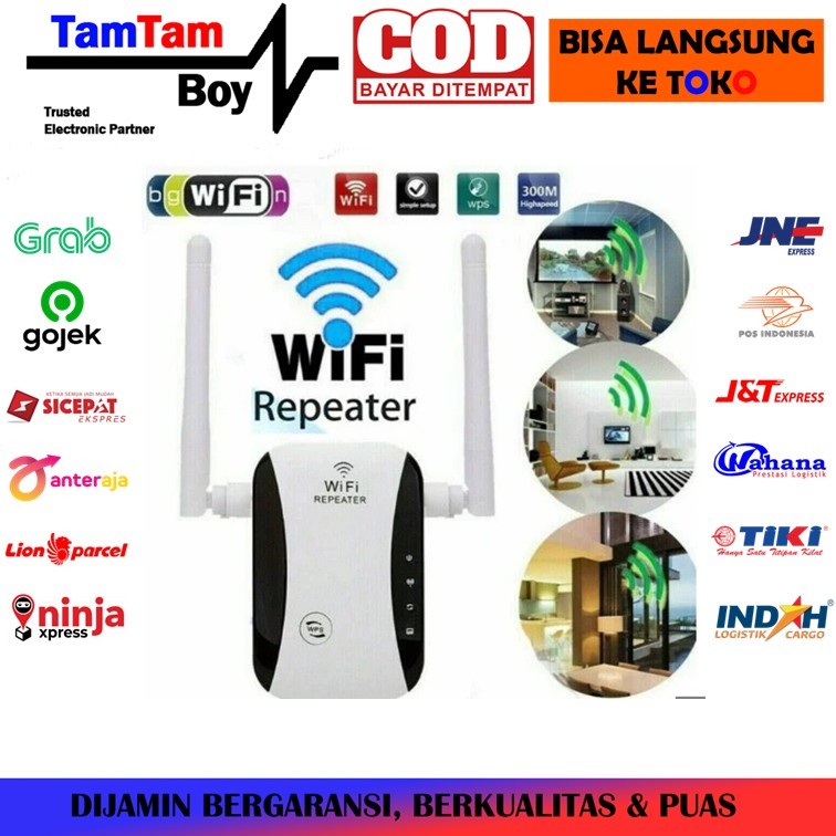 Jual Router Wifi Repeater 300mbps Wireless Range Extender Signal Perluas Jangkauan Sinyal With 2 ...