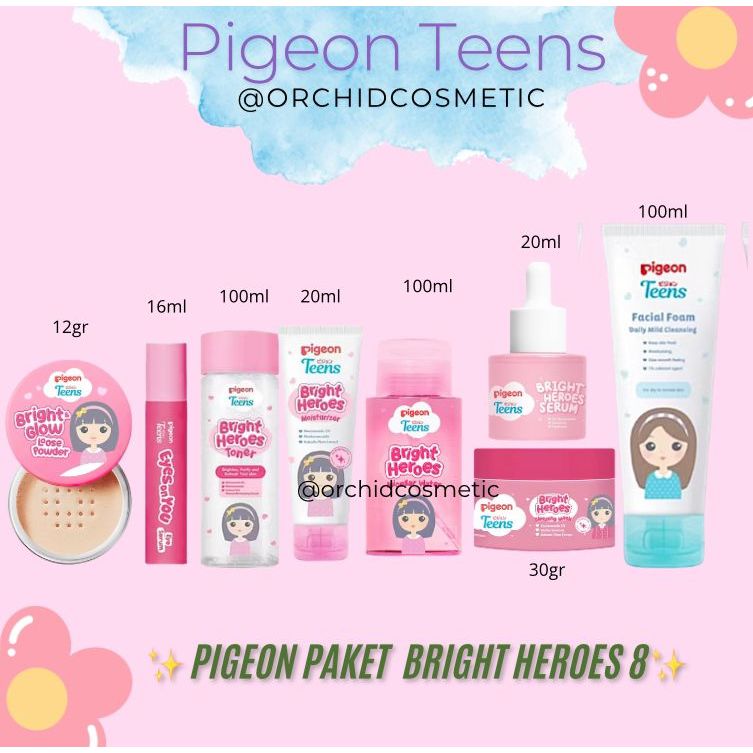 Jual Pigeon Teens Paket /Pigeon Skincare Kulit Remaja Acne Brightening ...