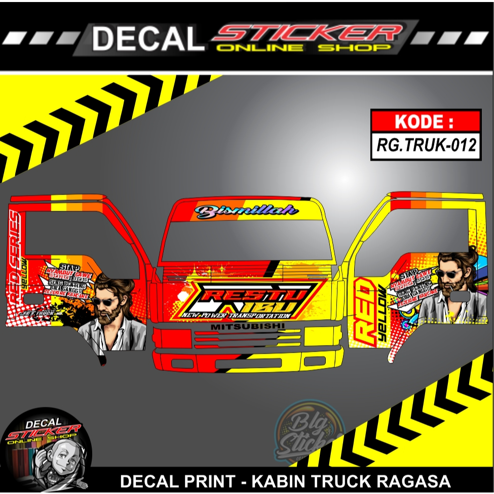 Jual STIKER MOBIL TRUCK RAGASA DECAL PRINT FULL KABIN TANPA ATAP ...