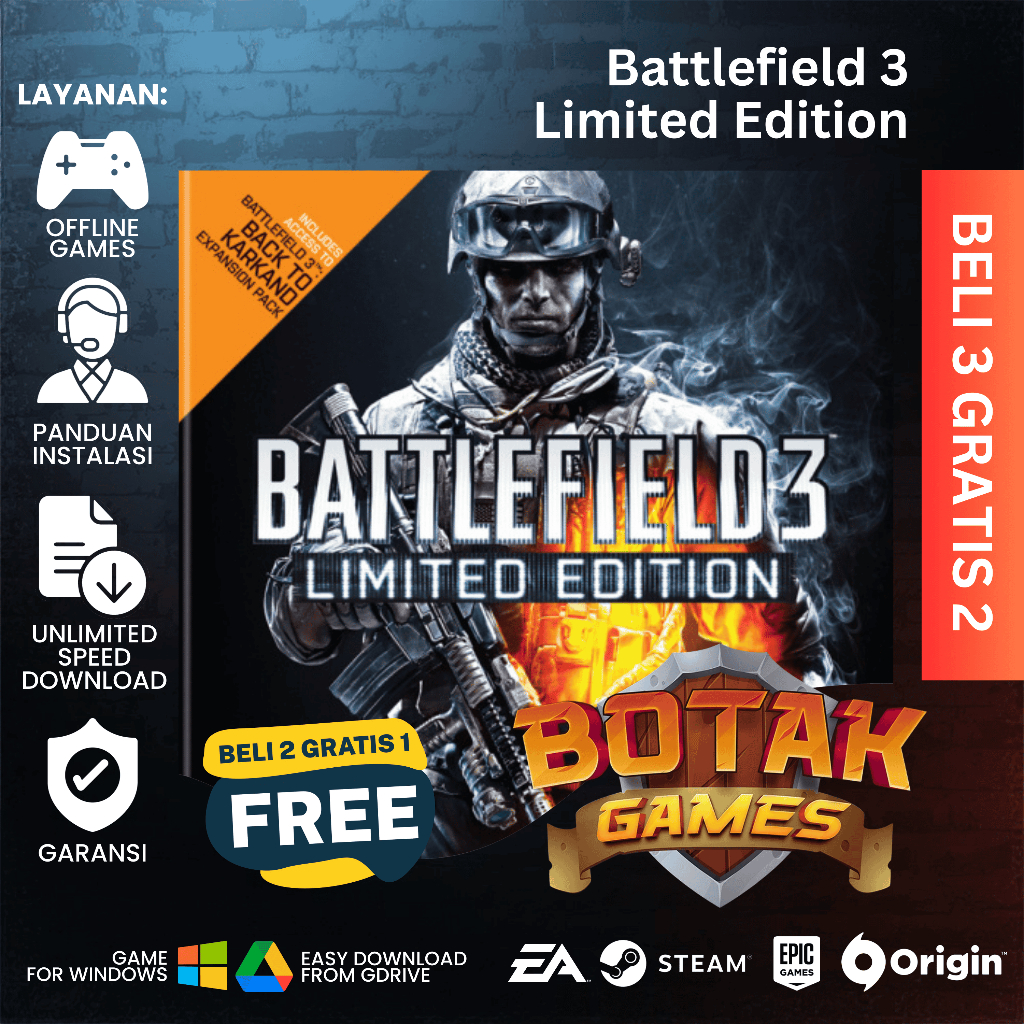 Jual Buy 3 Free 2 - Battlefield 3 (2011) Limited Edition - PC - Google Drive - Offline | Shopee ...
