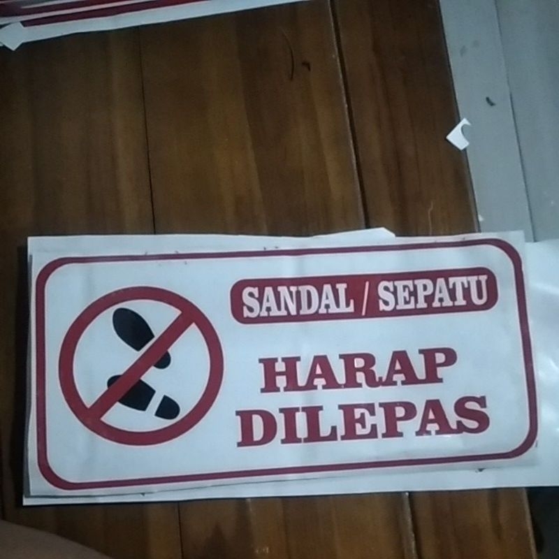 Jual stiker cutting peringatan sandal/sepatu harap dilepas | Shopee ...