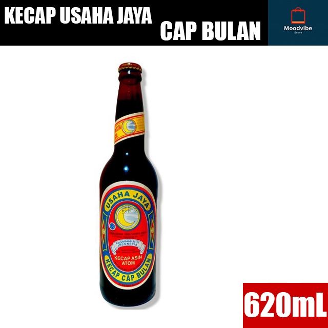 Jual Kecap Usaha Jaya Cap Bulan Asin Atom 620mL | Shopee Indonesia