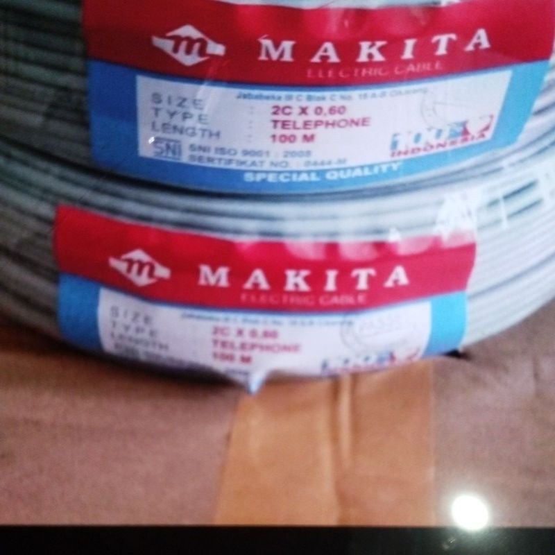 Jual KABEL TELEPON TELPON 2 CORE TWEETER ISI 2 MERK MAKITA PANJANG 100 ...
