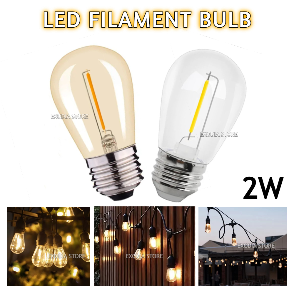 Jual BOSSECOM Filamen LED Bulb 2 Watt E27 SNI Waterproof Filament Lamp ...