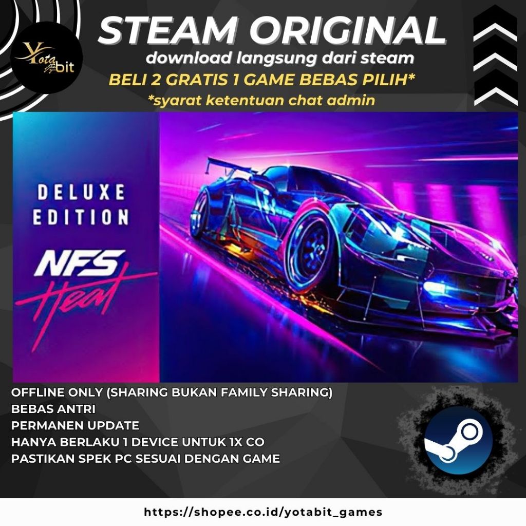 Jual Need For Speed Heat / NFS Heat Deluxe Game PC Sharing Original ...