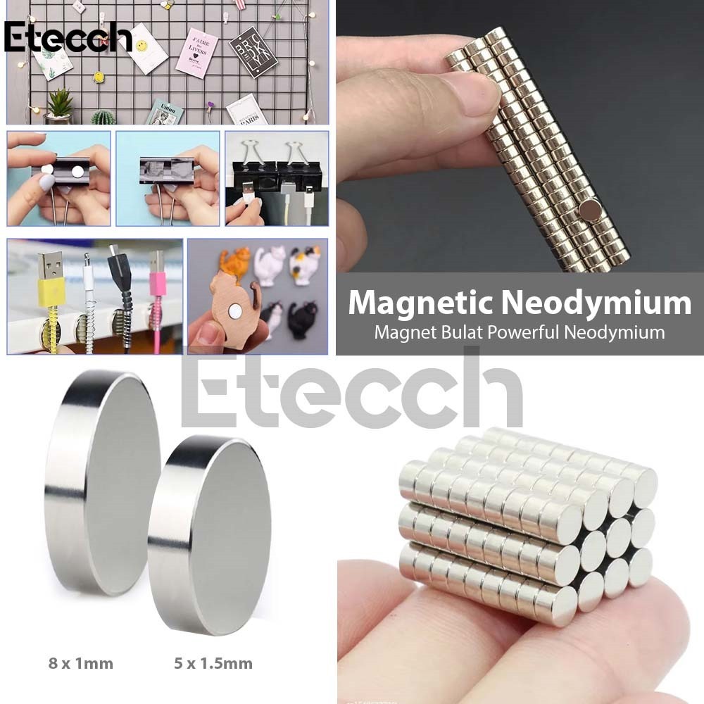 Jual Magnet Neodymium Super Kuat N35 NdFeB Uk.5x1.5mm dan 8x1mm (1PCS ...
