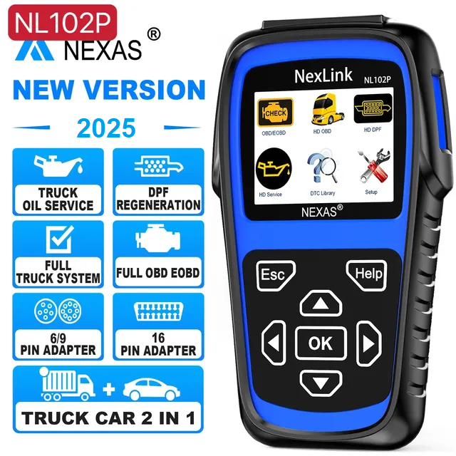 Jual NEXAS NL102P 24V Heavy Duty Truck OBD2 Full System Scanner 2 in 1 ...
