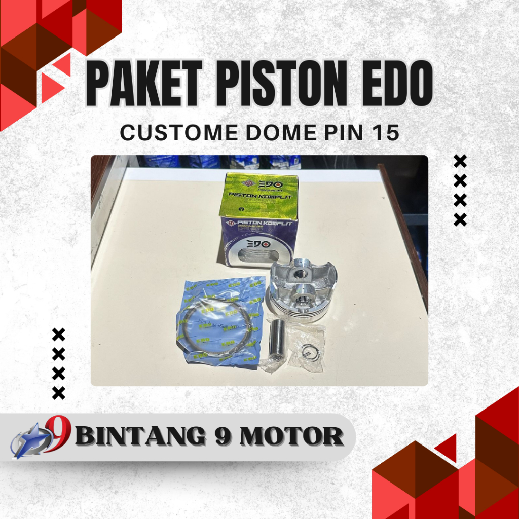 Jual PAKET PISTON EDO PIN 15 CUSTOME DOME-BINTANG SEMBILAN MOTOR ...