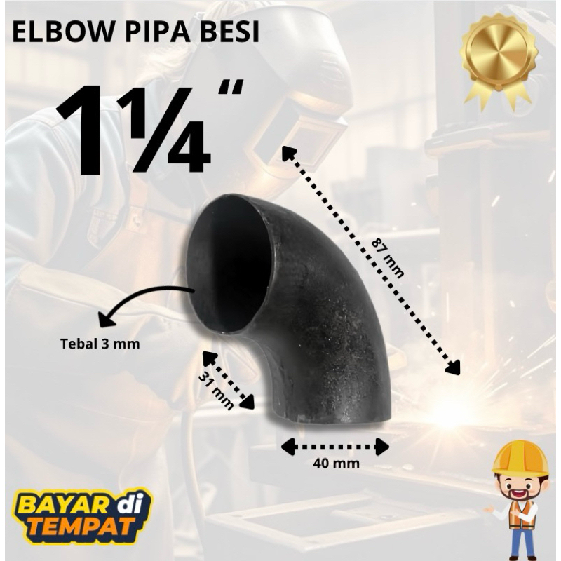 Jual ELBOW LBOW 1 1/4" ( Satu Seperempat inch ) SAMBUNGAN PIPA BESI LAS ...
