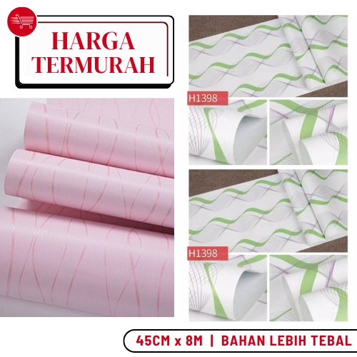 Jual Wallpaper Dinding Ruang Tamu Elegan Walpeper Sticker Dinding Kamar Tidur Motif Gelombang ...