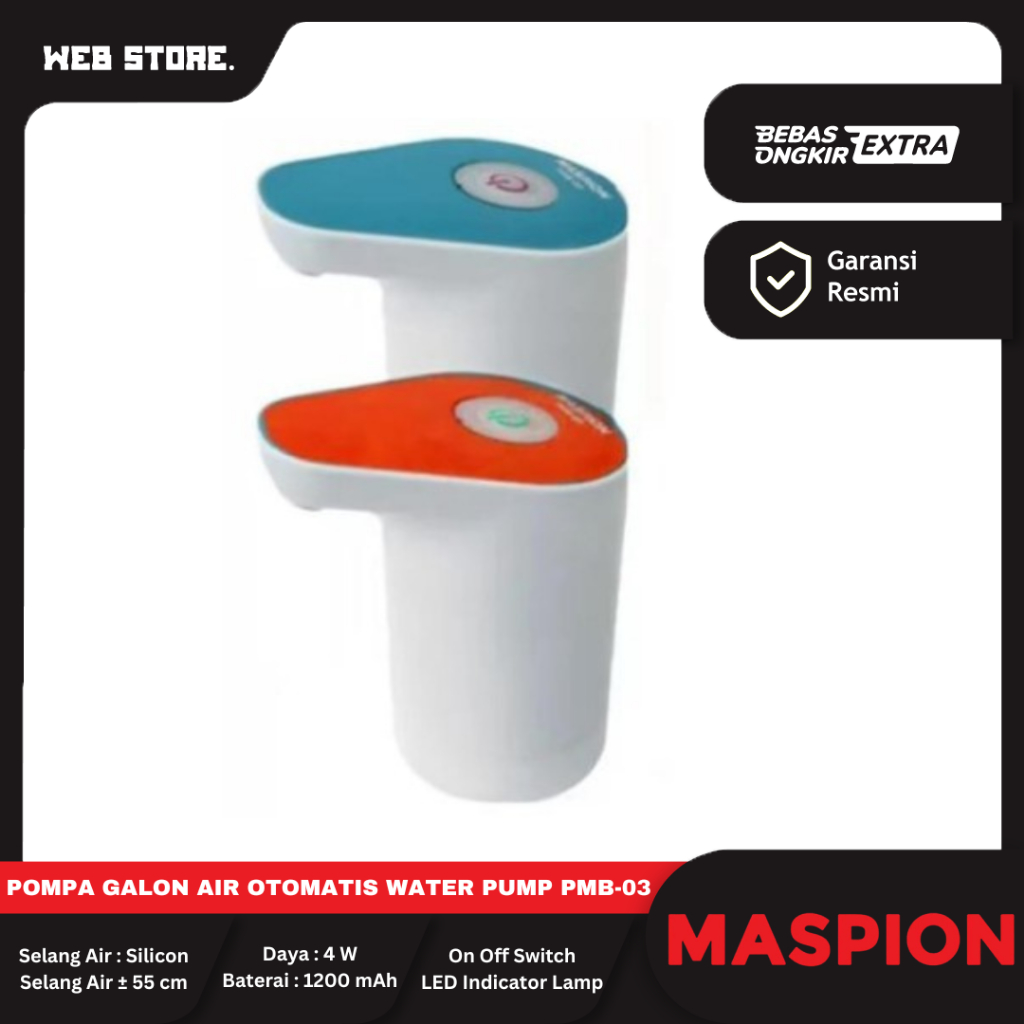 Jual Pompa Galon Air Otomatis Water Pump Rechargeable MPB-03 Maspion ...