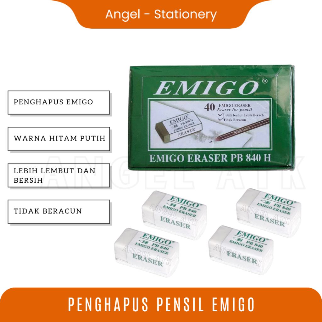 Jual Penghapus Emigo ( PB-840 P ) / Penghapus Eraser Mini / Tidak Mudah ...