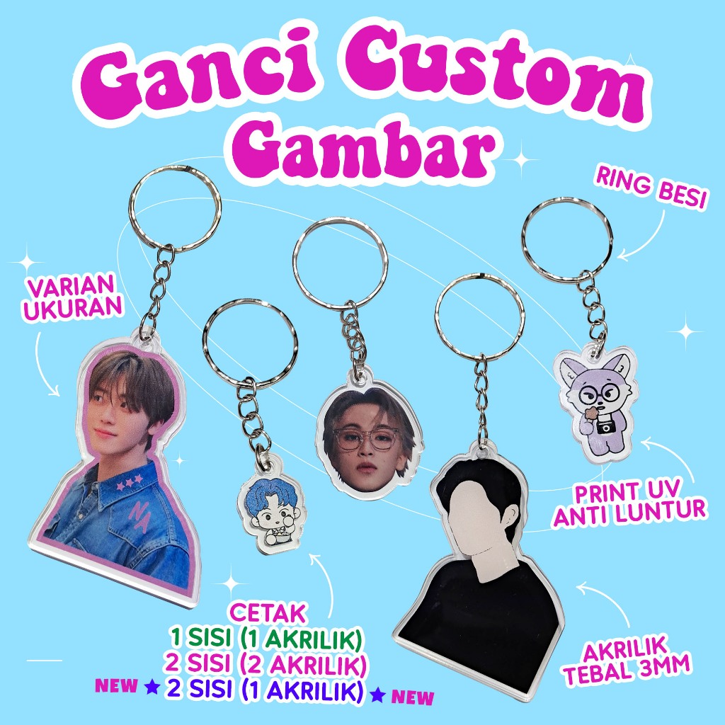 Jual GANTUNGAN KUNCI CUSTOM RING BESI - GANCI / KEYCHAIN BENTUK SESUAI KE INGINAN BEBAS DESAIN ...