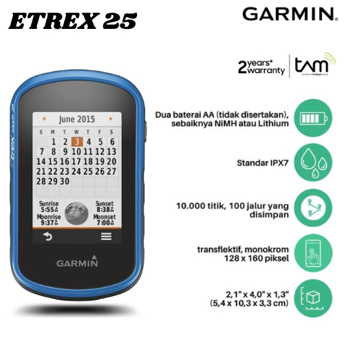Jual Garmin GPS Etrex 25 Touch Screen Worldwide GLONASS Garansi Resmi ...