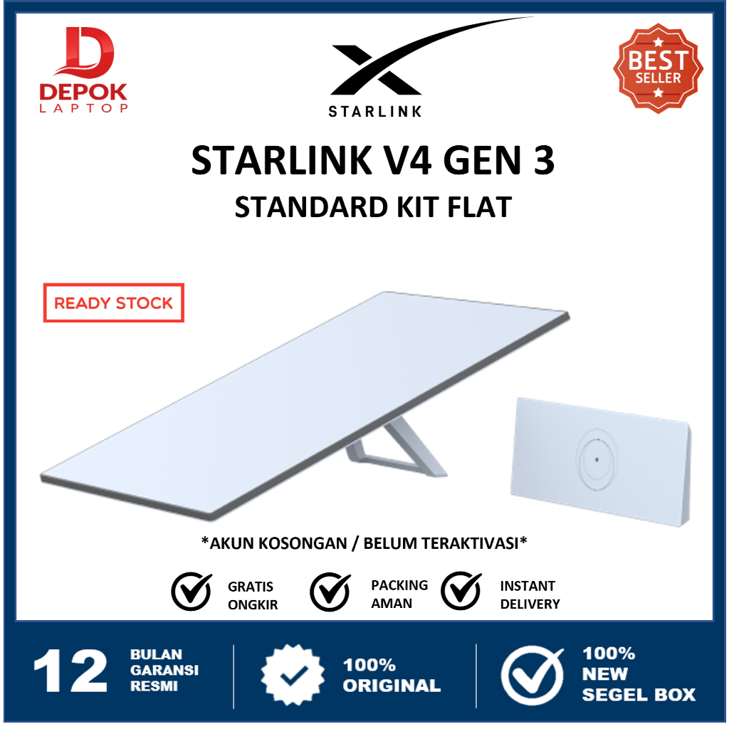 Jual PAYU Starlink V4 Gen 3 Standard Flat Satelite Kit Antena Wi-Fi 6 ...