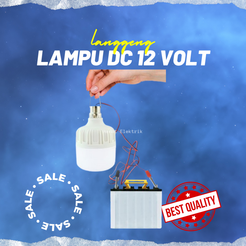 Jual Lampu LED DC Sambung Aki Baterai 12 volt 10 15 20 Watt Langgeng ...