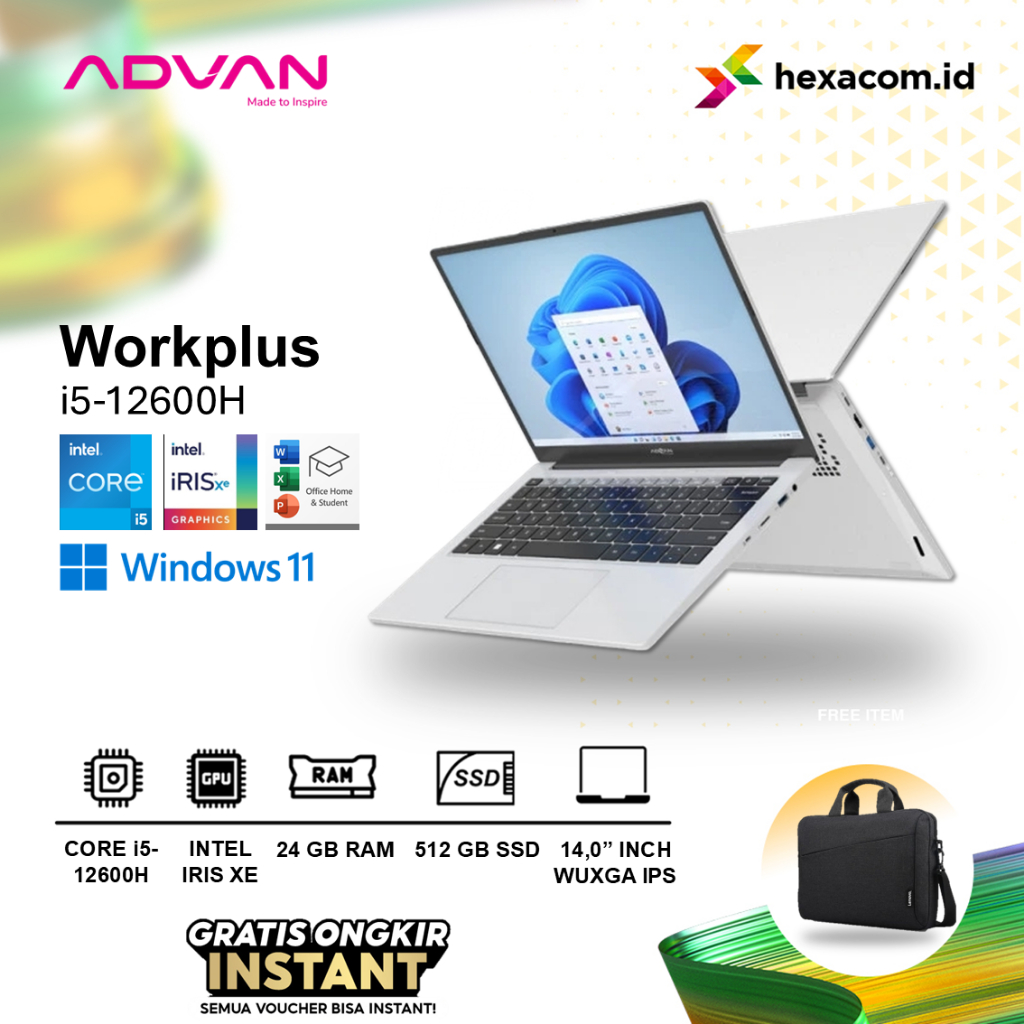 Jual Laptop ADVAN WorkPlus Intel i5-12600H 24GB 512GB 14" FHD IPS ...