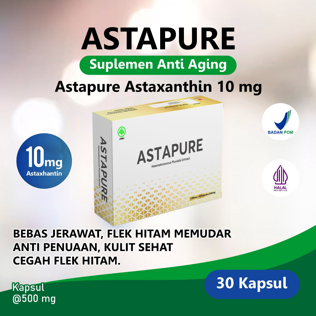 Jual Suplemen Mutivitamin Astapure Astaxanthin Mencegah Penuaan Dini ...