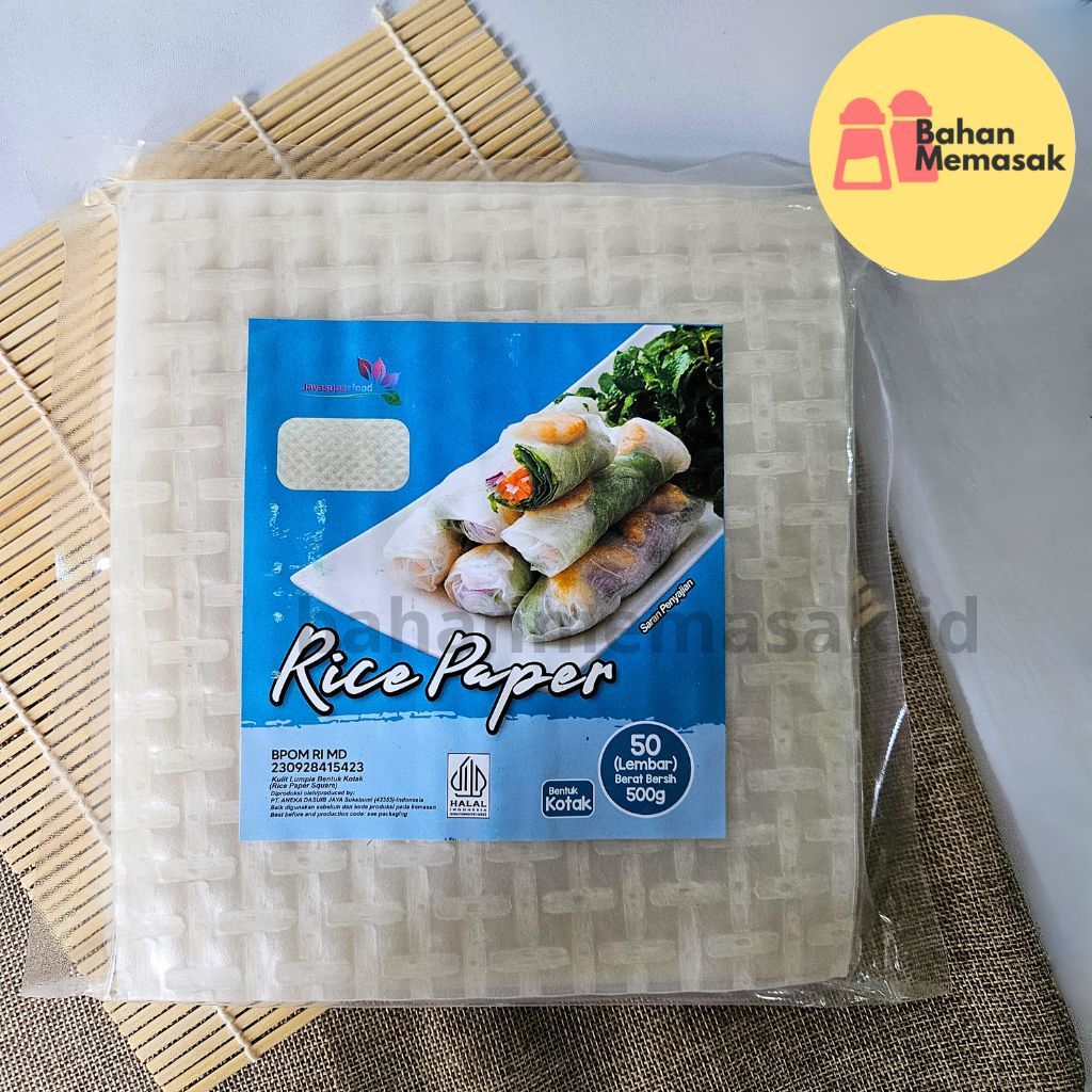 Jual Rice Paper Roll Kulit Lumpia Halal bentuk Kotak isi 50 lembar ...