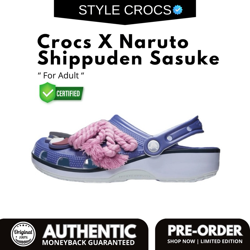 Jual Crocs X Naruto Shippuden Sasuke Unisex 100% Original | Shopee ...