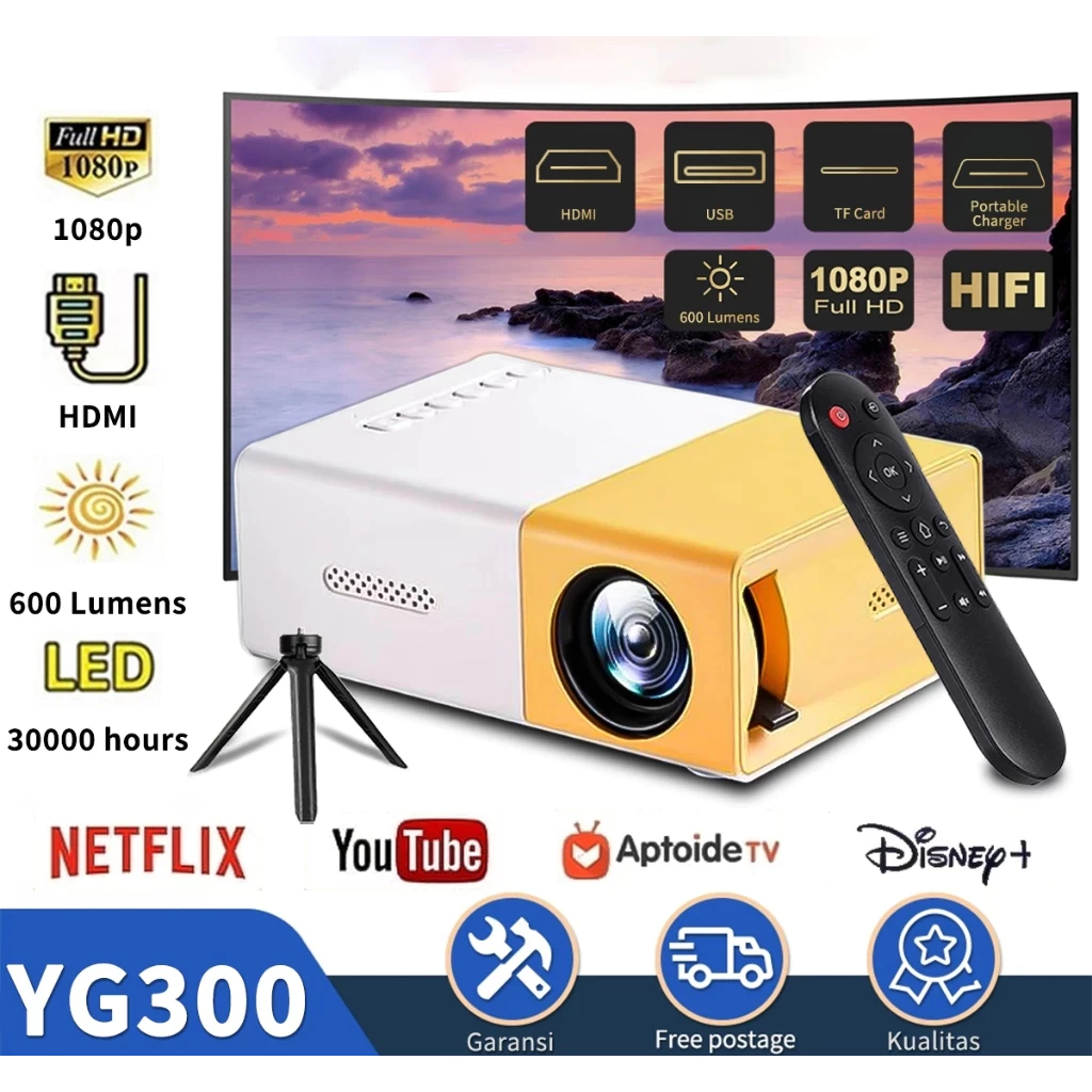 Jual Mini Proyektor LED YG300 LCD Portable Projector Home | Shopee ...